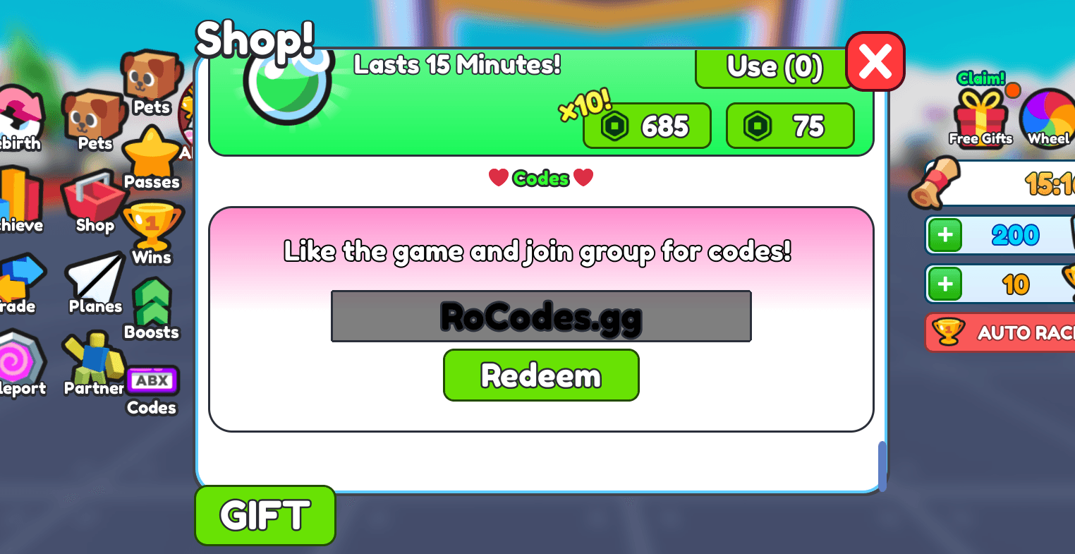 Plane Training Codes (December 2025) - RoCodes